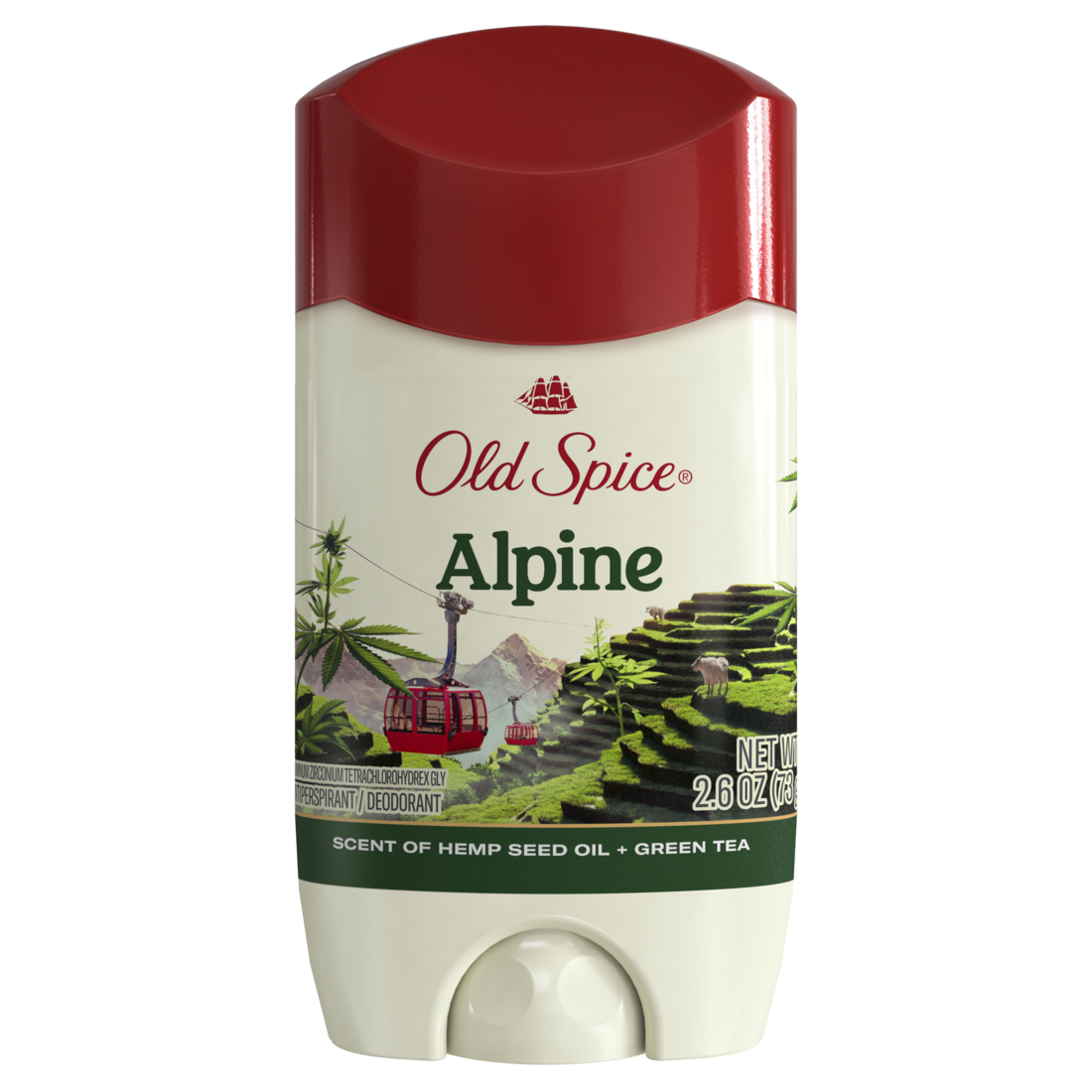 Old Spice Men's Antiperspirant & Deodorant Alpine with Hemp Oil - 2.6o