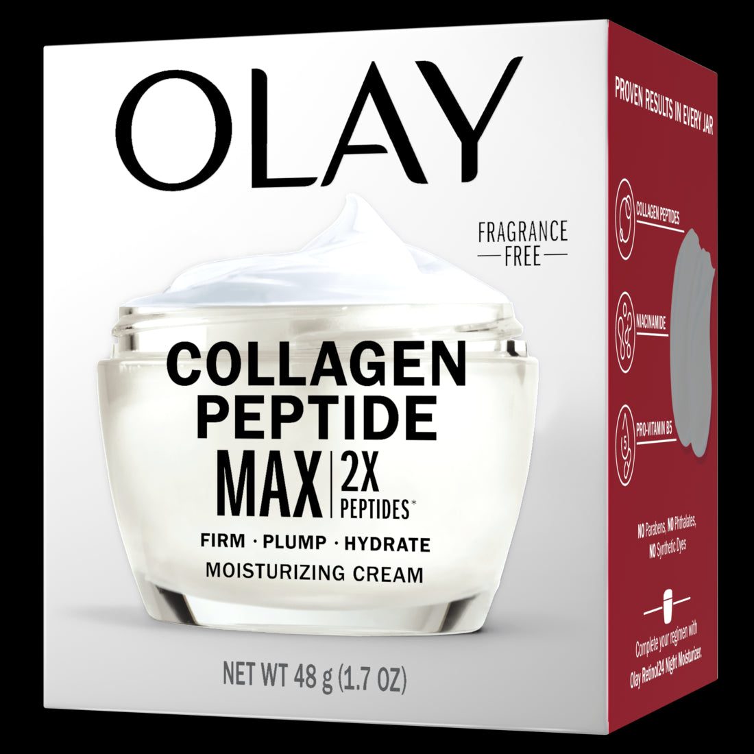 Olay Collagen Peptide Max Moisturizing Cream Fragrance-Free - 1.7oz/12