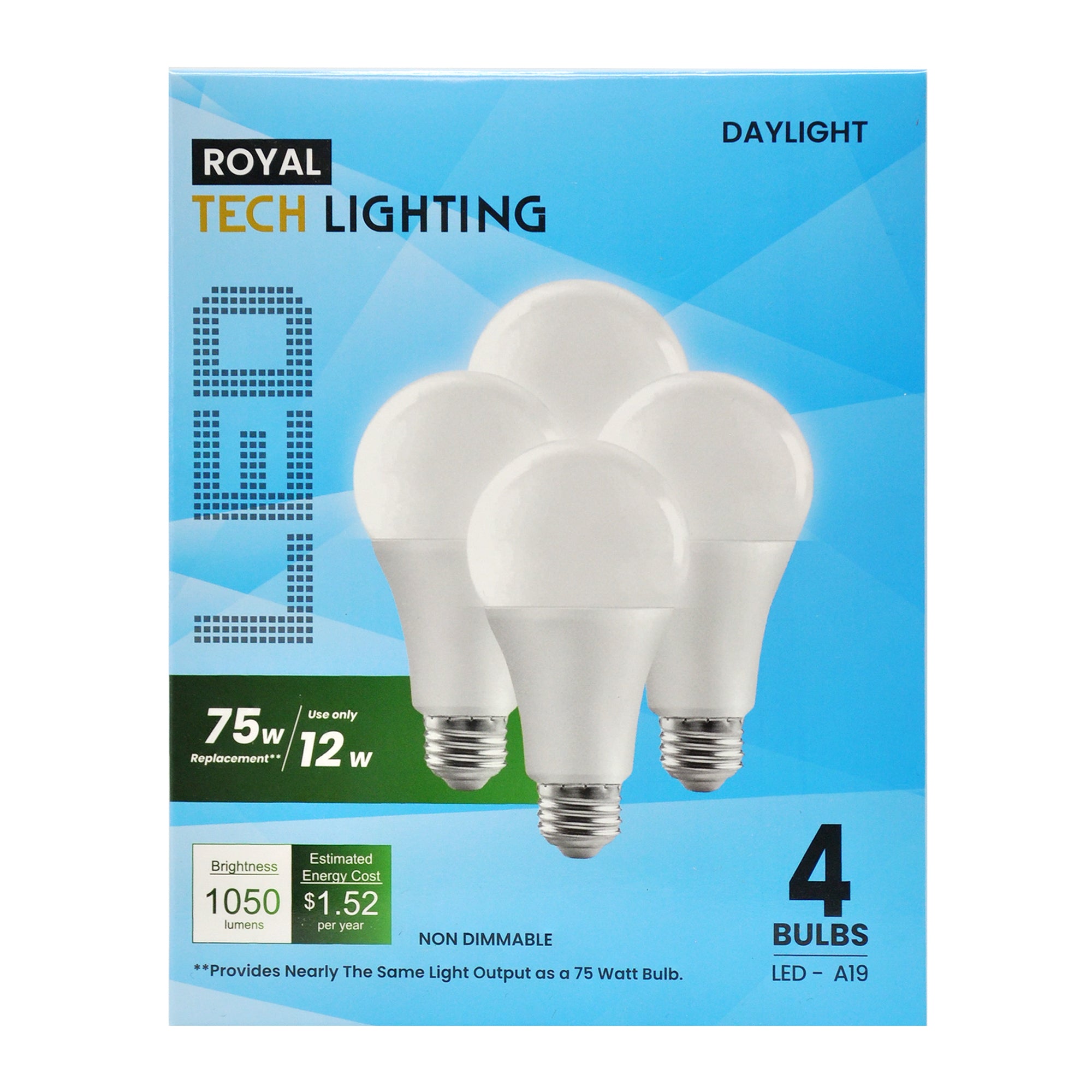 Royal Tech Lightning LED Daylight 12.5W (75W replacement) - 4ct/12pk