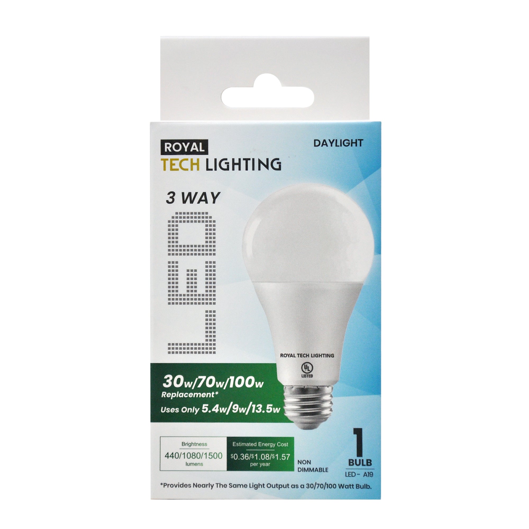 Royal Tech Lightning LED 3 Way Daylight 5.4/9/13.5W (30/70/100W replac