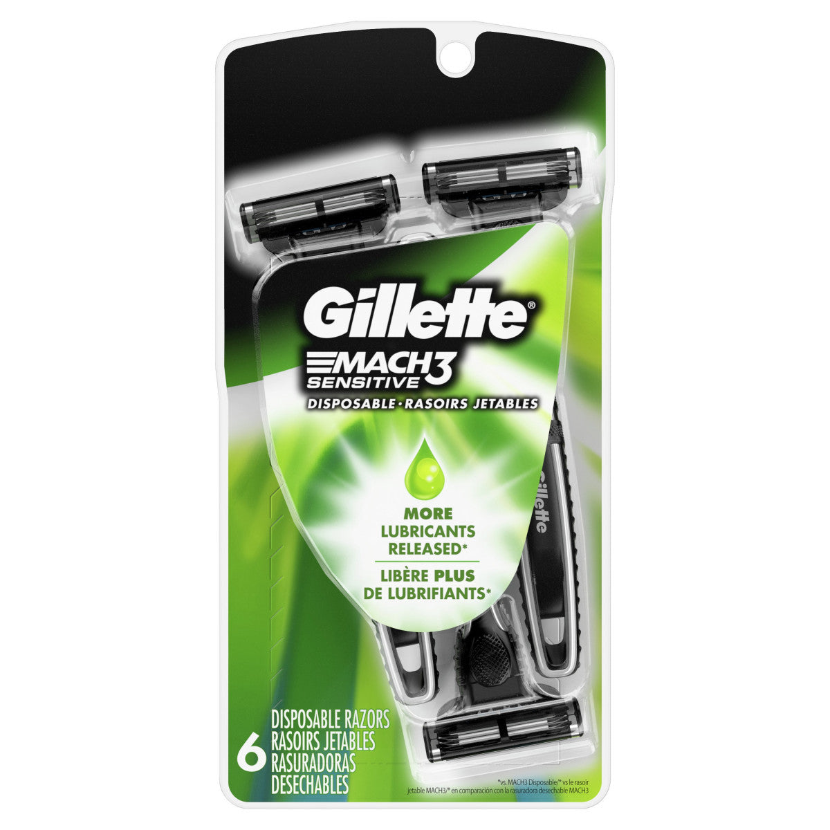 Gillette Mach3 Sensitive Mens Disposable Razors - 6ct/4pk