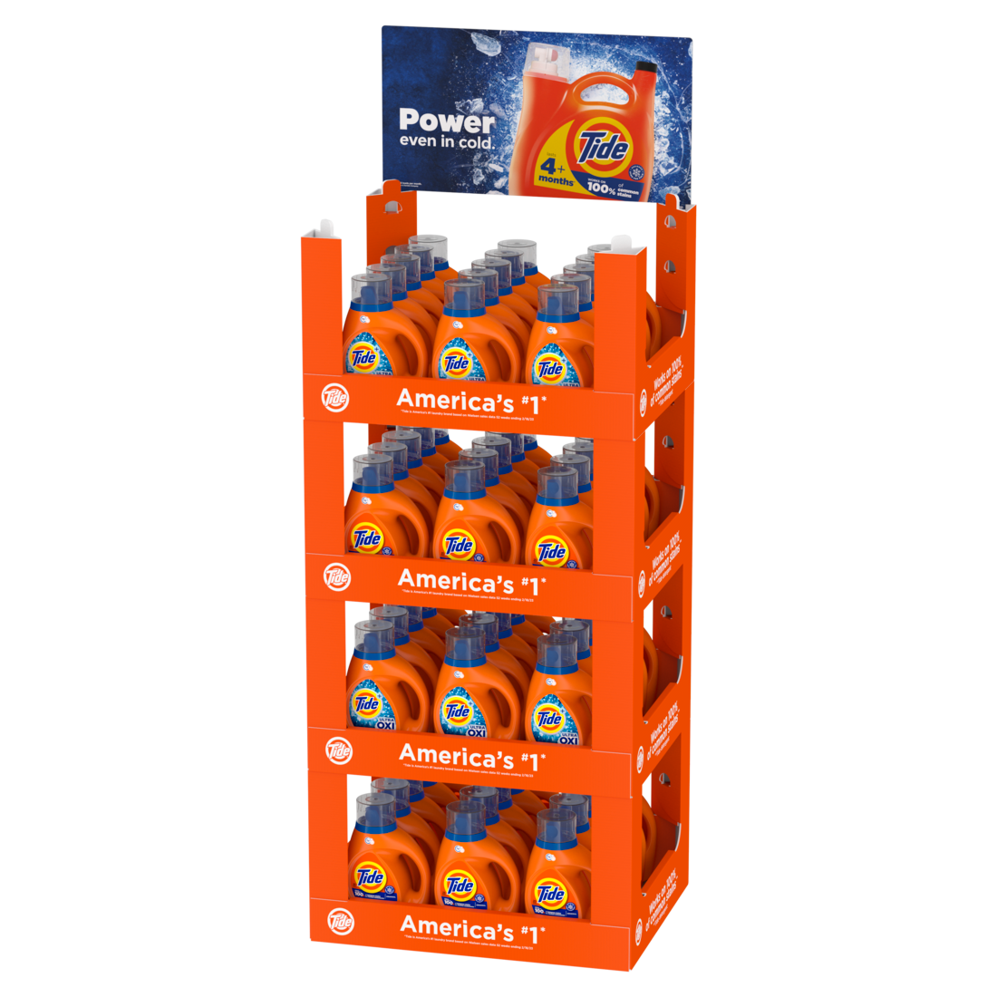 Tide Laundry Detergent Liquid Display (Original Scent 34oz/30pk; Oxi B