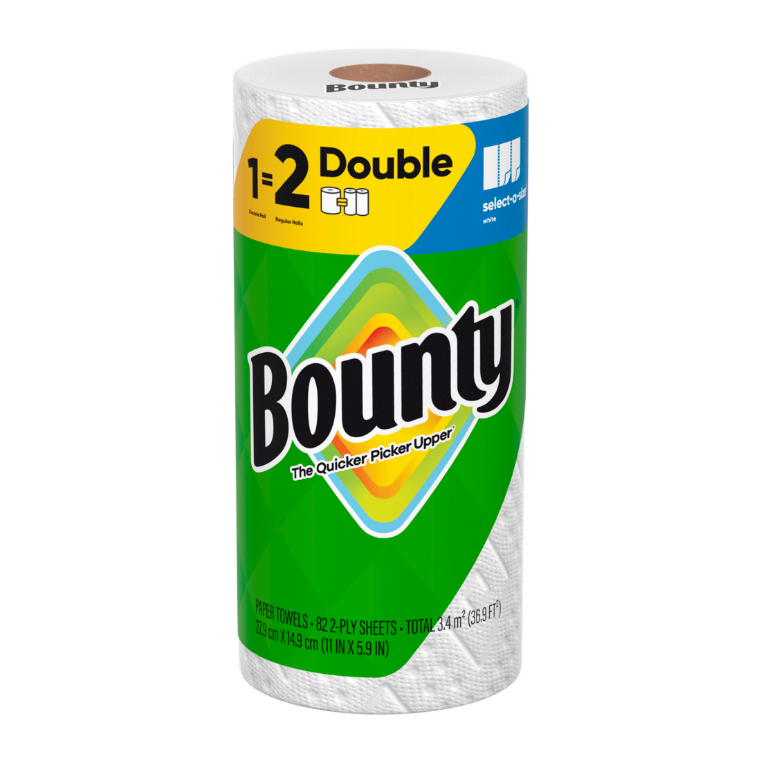 Bounty Paper Towels Select-A-Size White 1 Double Roll 82 Sheets Per Ro