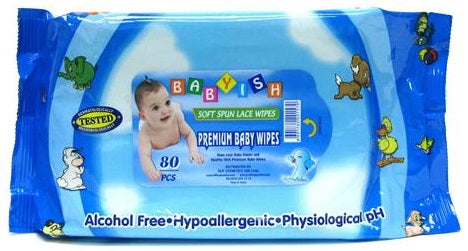 BABYISH Baby Wipes 80 ct. BLUE - 80ct/24pk