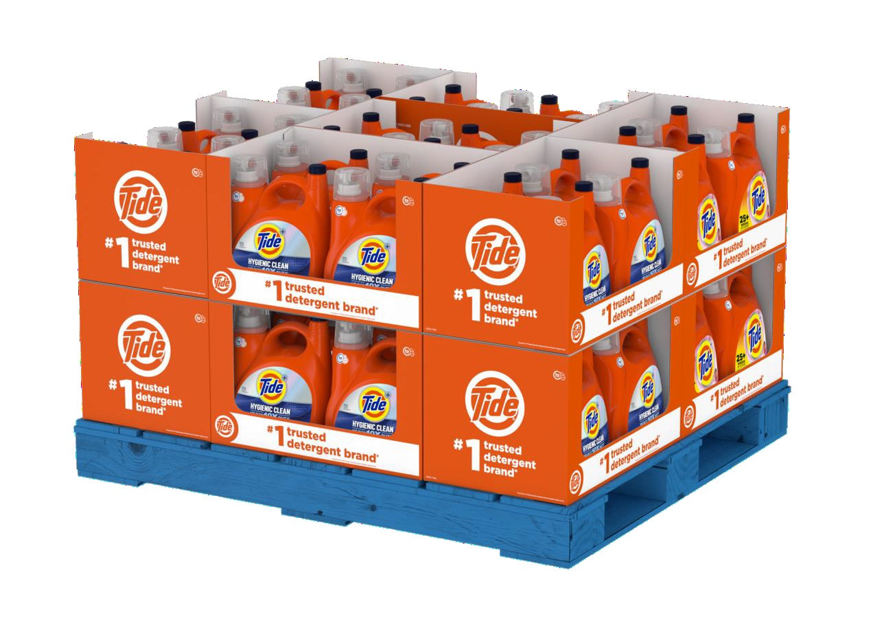 Tide Display Mix LQ HE 146oz-(Original-12ct, Ultra Oxi-16ct, Downy Apr